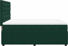 Box spring postel s matrací tmavě zelená 160x200 cm samet 3292397