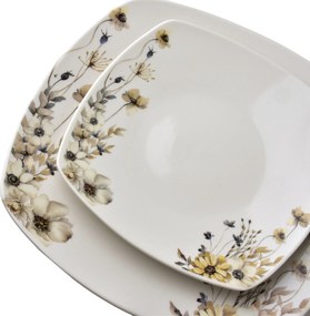 Porcelánová jídelní sada LEA Prime 18 ks bílá/béžová
