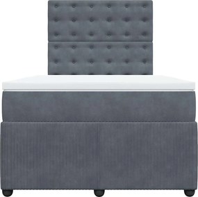 Box spring postel s matrací tmavě šedá 120 x 200 cm samet 3292323