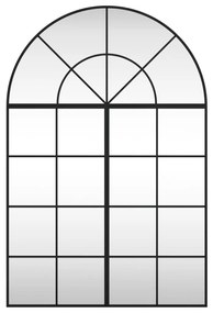 Nástěnné zrcadlo černé 80 x 120 cm oblouk železo - Default Title
