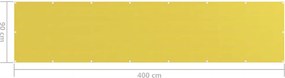 Balkonová zástěna žlutá 90 x 400 cm HDPE 310997