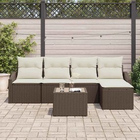 Set pohovek 6 ks Hnědá polyratan 3346688
