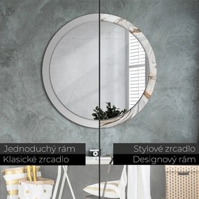 Kulaté dekorativní zrcadlo Jasný mramor fi 100 cm
