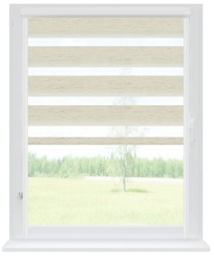 Dekodum Roleta den a noc v bílé kazetě premium, barva látky Béžová Šířka (cm): 124, Výška (cm): Balkonová (do 200 cm), Strana mechanismu: Levá