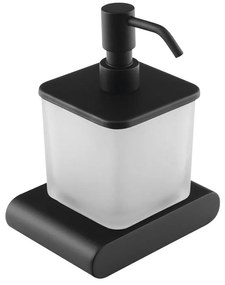 Sapho FLORI dávkovač mýdla, 300 ml, mléčné sklo, černá mat RF019/15