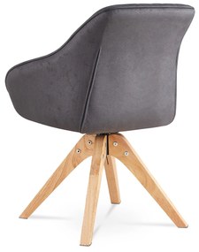 Jídelní a konferenční židle, potah šedá látka v dekoru broušené kůže, nohy masiv - HC-772 GREY3