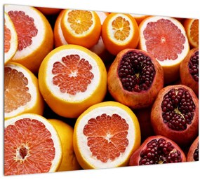 Obraz pomerančů a granátových jablek (70x50 cm)