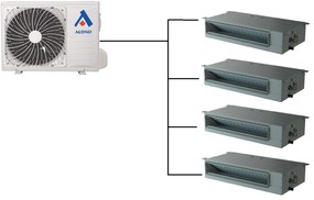Kanálová Klimatizace Acond 1+4 (2,9kW + 2,9kW + 2,9kW + 2,9kW) Multi-split R32