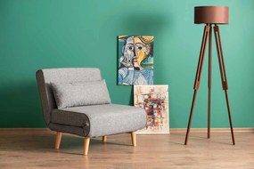 Designové rozkládací křeslo Felicitas světle šedé
