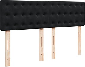 Box spring postel s matrací černá 160x200 cm samet 3287796