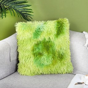 Moderní povlak na polštářek s dlouhým chlupem v batikovaném vzhledu Barva: zelená