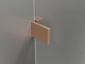 Mexen Lunar, výklopný sprchový kout pravý 90 x 90 cm, 8mm čiré sklo, profil měděná matná, 834-090-090-65-00-P