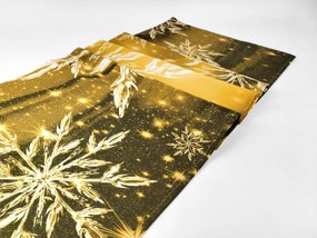 DIMEX | Vánoční běhoun na stůl Sněhové vločky TS V01 | zlatá | 40 x 140 cm