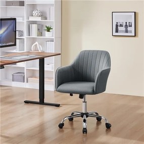 Kancelářská židle Yaheetech – tmavě šedá, 60 cm (šířka) × 61 cm (hloubka) × 83 cm – 92,5 cm (výška) (267660313202)