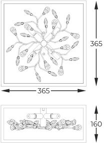 Zuma Line C0578-04A-B5TF - Stropní svítidlo SPRING 4xG9/33W/230V černá/zlatá
