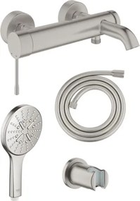 Vanová baterie Grohe se sprchovým setem 150 mm supersteel GBAL11