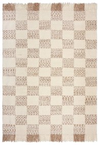 Krémový/v přírodní barvě ručně tkaný koberec s příměsí vlny 160x230 cm Eric Checkboard – Flair Rugs