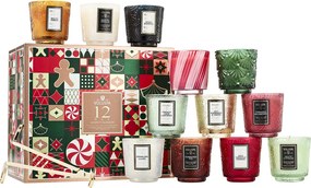 Voluspa 12denní adventní kalendář Holiday se zlatými nůžkami, 12×72 g