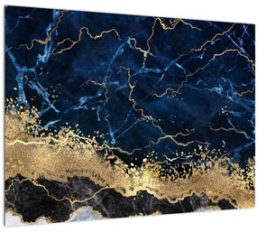 Skleněný obraz - Tmavě-modrý mramor (70x50 cm)