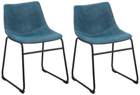 Sada dvou modrých židlí BATAVIA Beliani