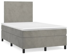Box spring postel s matrací světle šedá 120x190 cm samet 3269983
