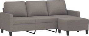3místná pohovka s podnožkou taupe 180 cm textil 3201044