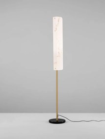 Krémová/v mosazné barvě LED stojací lampa v dekoru mramoru (výška 160 cm) Aider – Nova Luce