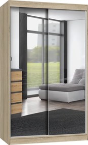 TPS Šatní skříň se zrcadly IGA 120 cm - Dub sonoma