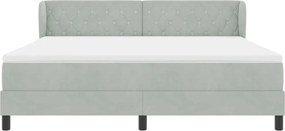 Postel s boxspringem s čelo Světle šedá 180 x 200 cm samet 3340346