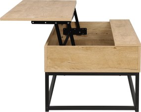 Konferenční stolek, dub/černá, LIVINA