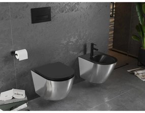 Mexen Lena, závěsný bidet 480x370x325 mm, černá matná - stříbrná, 35224874