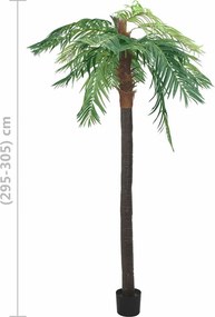 Umělý datlovník kanárský s květináčem 305 cm zelený 336311