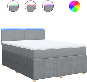 Box spring postel s matrací světle šedá 140 x 190 cm textil 3289744
