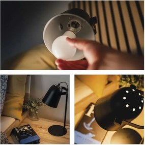 EMOS Černá stolní lampa Nina pro žárovku E27 Z7642B