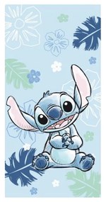 Modrá bavlněná dětská osuška 70x140 cm Lilo and Stitch "Ohana Blue" – Jerry Fabrics
