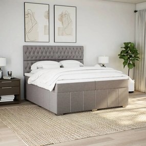 Box spring postel s matrací taupe 200x200 cm textil 3291786