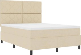 Postel s boxspringem s čelo Krémová 160 x 200 cm textil 3339481