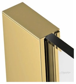 Erga Paris, sprchová zástěna Walk-In 130x200 cm, 8mm sklo námraza, zlatý lesklý profil, ERG-V02-PARIS-130x200-FR-GD