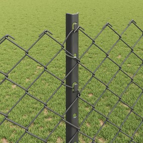 Plot s řetězovým odkazem a sloupkem 10 x 1,2 m Šedá Síťovina 3336261