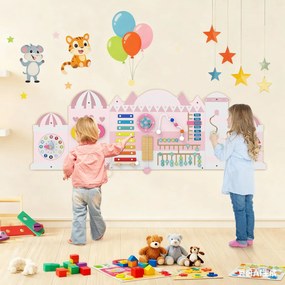 Costway Batole Activity Wall 11-in-1 Montessori dřevěná nástěnná hračka