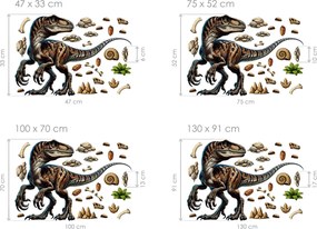 Velociraptor textilní přelepitelná samolepka na zeď arch 75 x 52 cm