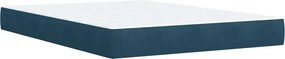 Box spring postel s matrací tmavě modrá 140x200 cm samet 3286328