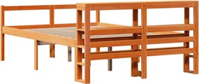 Rám postele s čelem voskově hnědý 150 x 200 cm masivní borovice 3305884