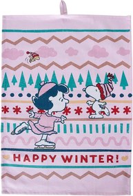 PEANUTS Utěrka "Happy Winter" - sv. růžová