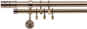 Dvouřadá Garnýž Cylinder 25/19 mm starožitné zlato 280 cm