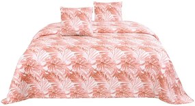 Spod Igły i Nitki Dekorační přehoz na postel 160x220 Hibiscus apricot powdered quilted leaves