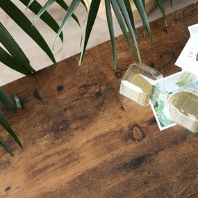 Úložník na boty, mřížkový botník se dvěma policemi, rustikální hnědá a černá