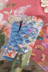 Modrá bavlněná chňapka - rukavice Flower & Fiesta - 18*30 cm