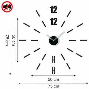 Designové nalepovací hodiny černé barvy