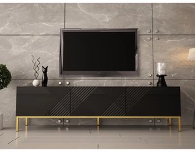 TV stolek Madrielle 190, Barva:: černá / černý lesk